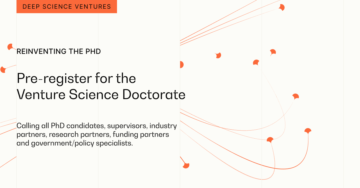 Pre-registration for the Venture Science Doctorate